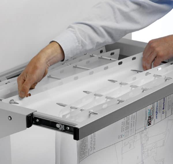 Multi prong carrier in use - Vistaplan Drawing Management
